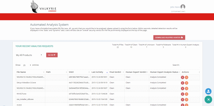 Manual Valkyrie Analysis Results, Scan Computer For Malware, Network Scanner | COMODO